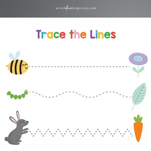 Printable Trace the Line Worksheet. Fine Motor Skills - Etsy