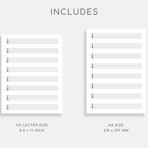 Printable Guitar Tab Paper for US Letter and A4. Blank Guitar - Etsy