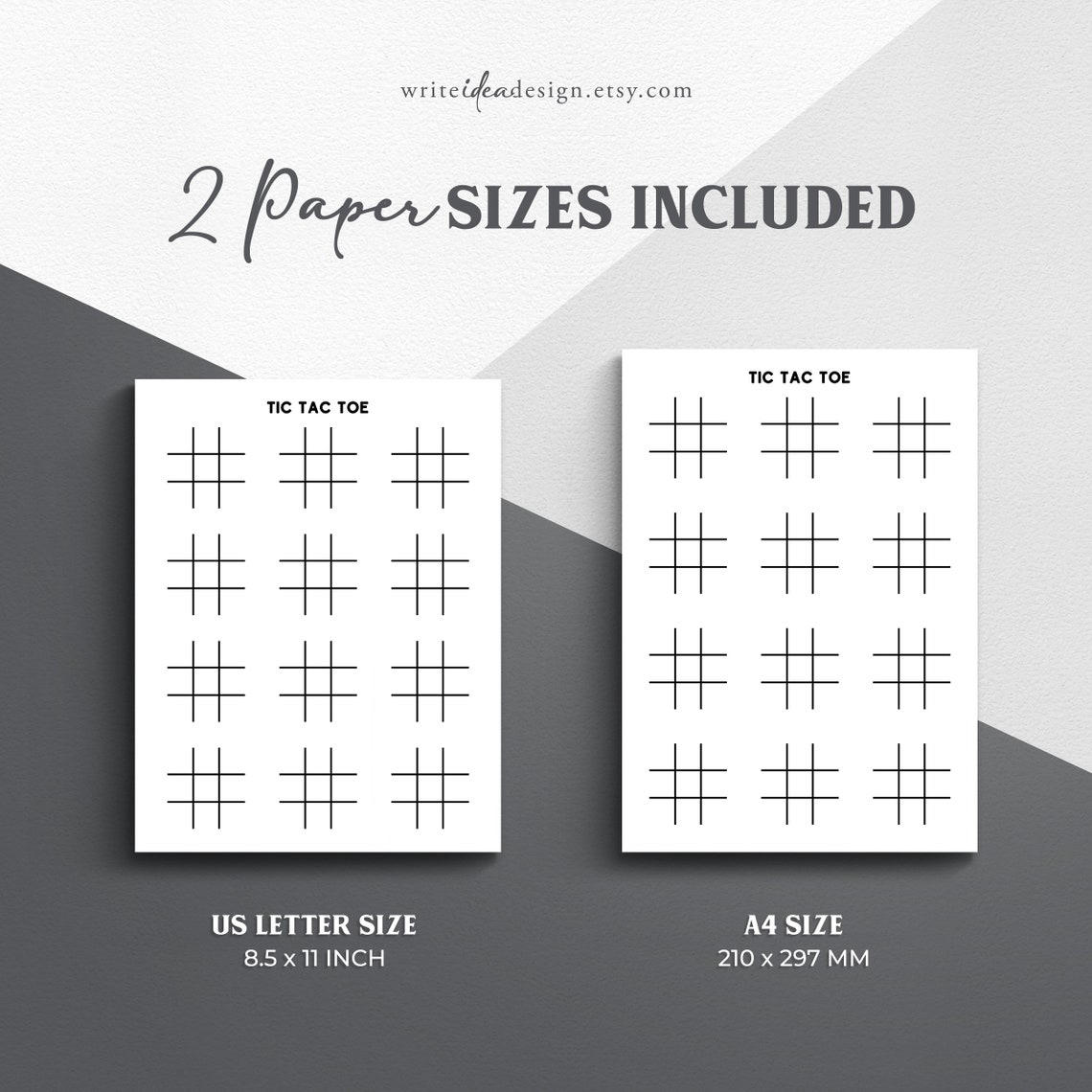 Printable Tic Tac Toe Game. Printable Game. Noughts and Crosses. Xs and ...