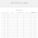 Activity Log. Activity Tracker Template. Activity and | Etsy
