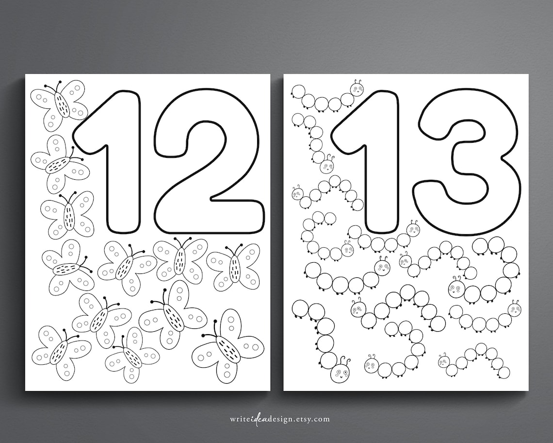 Number Coloring Pages 1-15. Preschool Activity. Toddler Coloring Page ...