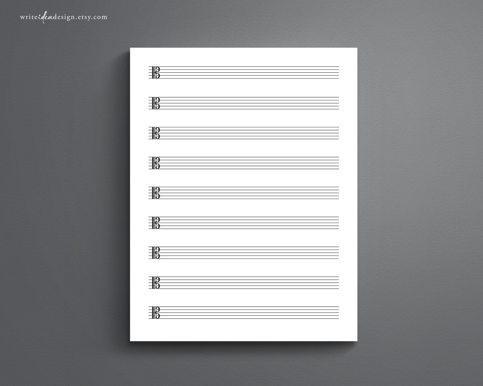 Printable Alto Clef Sheet Music for Letter/a4. Blank Music - Etsy
