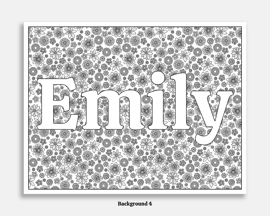 Custom Name Coloring Page. Custom Name Print. Custom Color - Etsy