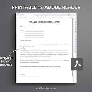 Tenant Recommendation Letter Template (google Docs, Word, PDF) - Etsy