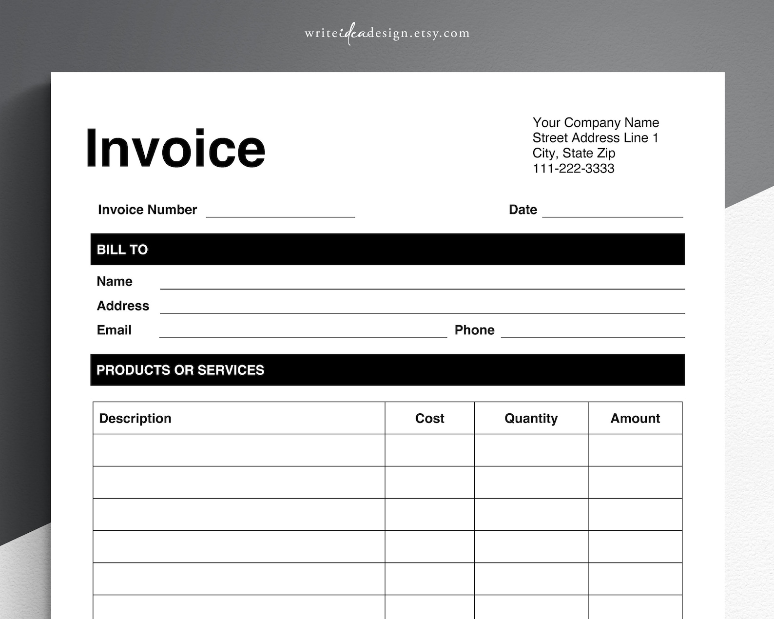 Invoice Template Pdf/google Docs/word. Business Invoice. Invoice Word ...
