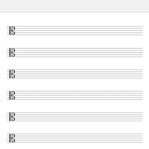 Printable Alto Clef Sheet Music for Letter/a4. Blank Music - Etsy