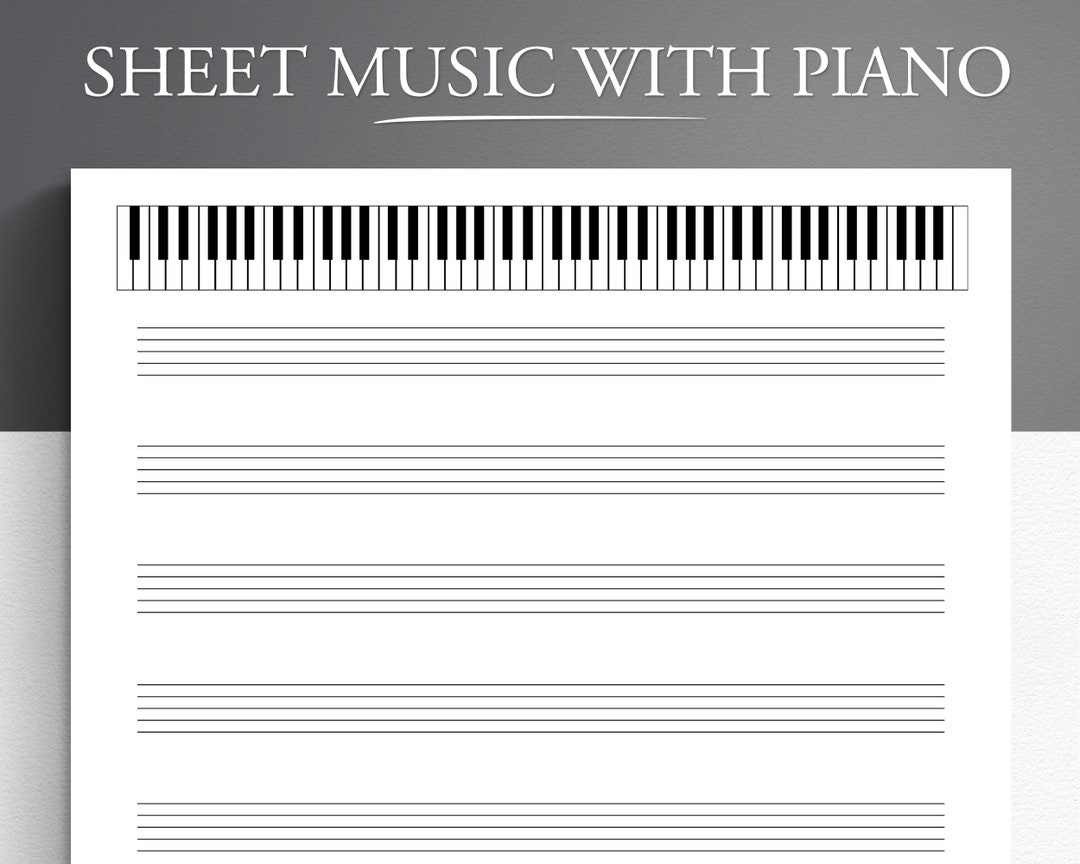 Printable Sheet Music With Piano for Letter/a4. Blank Sheet Music ...