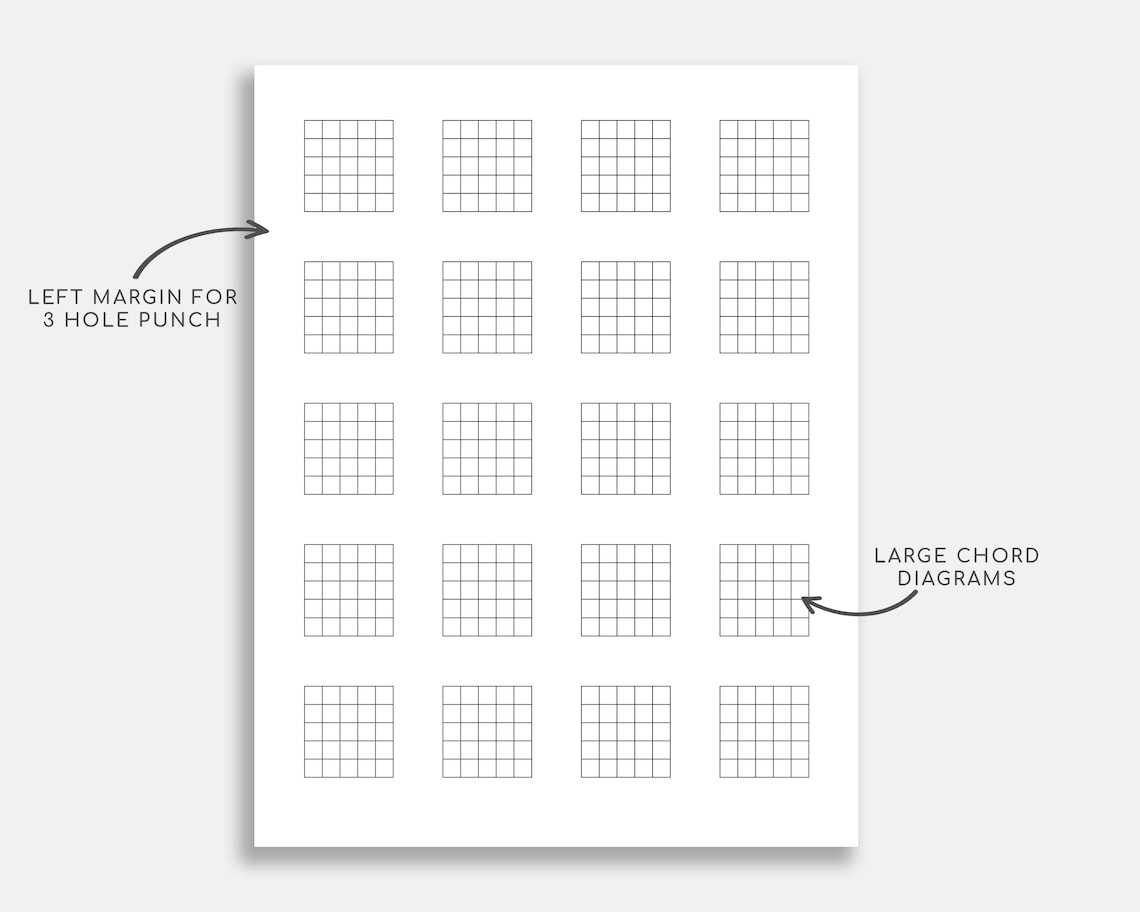 Printable Guitar Blank Chord Chart. Blank Guitar Chord - Etsy