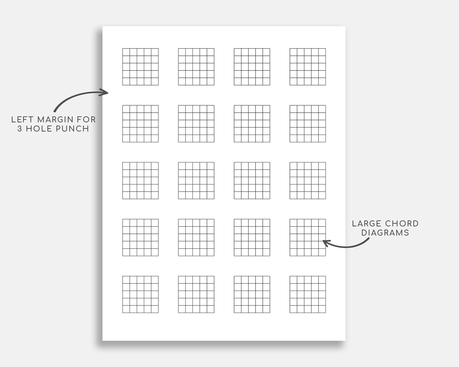 Printable Guitar Blank Chord Chart. Blank Guitar Chord - Etsy