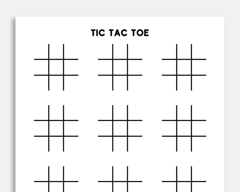 Printable Tic Tac Toe Game. Printable Game. Noughts and | Etsy