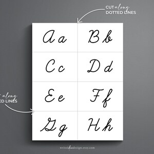 Cursive Alphabet Printable Flash Cards. Learn Cursive. Cursive Letters ...