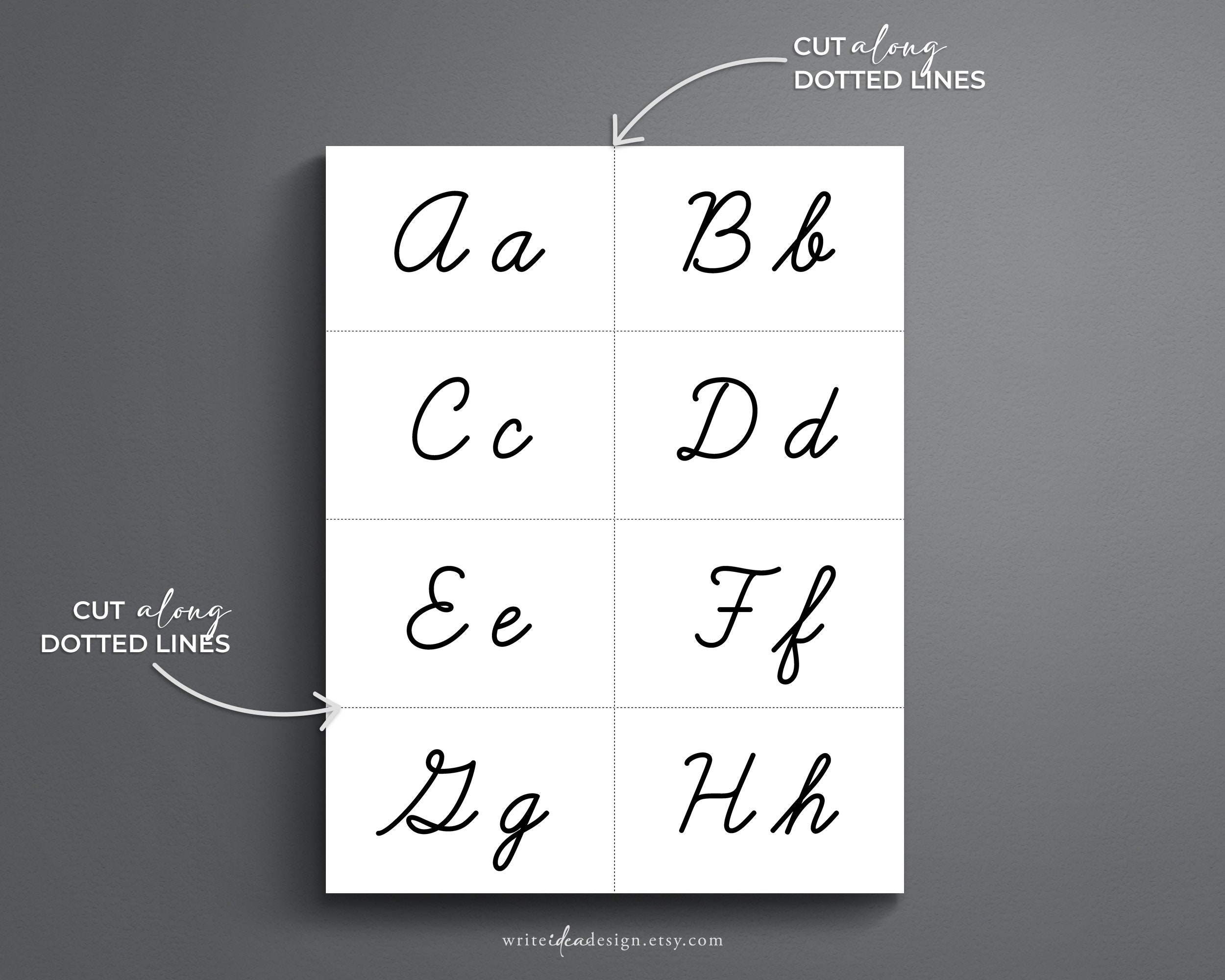 Cursive Alphabet Printable Flash Cards. Learn Cursive. Cursive - Etsy ...