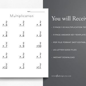 Multiplication Worksheets for 1-12. Math Worksheets. Preschool Math ...