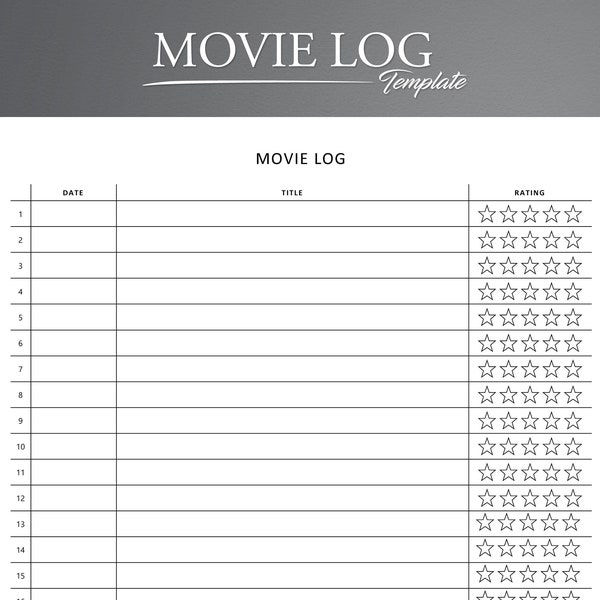 Movie Log - Etsy
