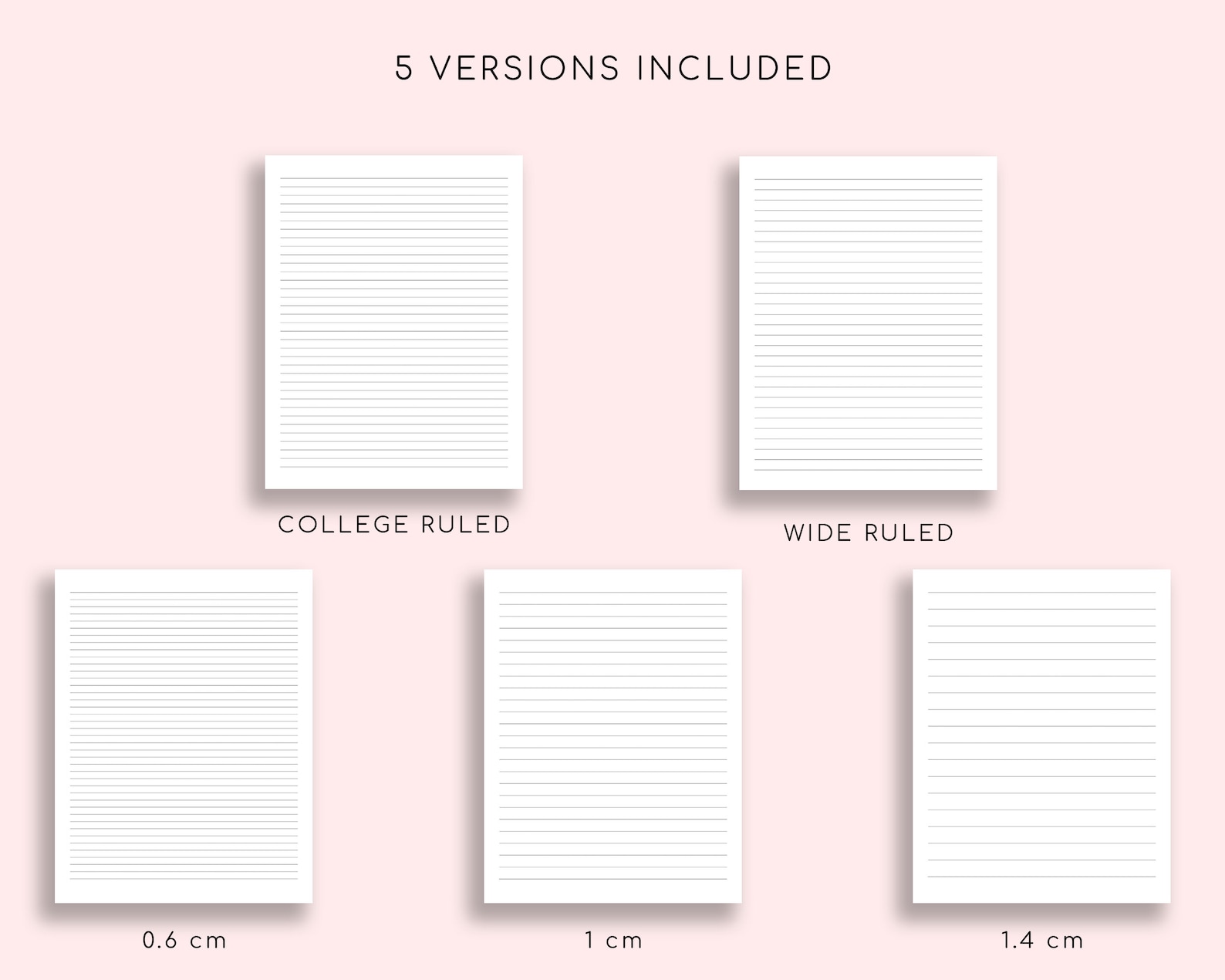 Printable Lined Paper. Wide Ruled Paper. College Ruled Paper. - Etsy