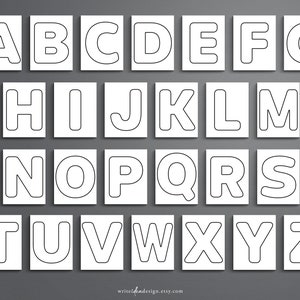 Printable Big Uppercase Letters. Printable Alphabet. 26 Pages. - Etsy