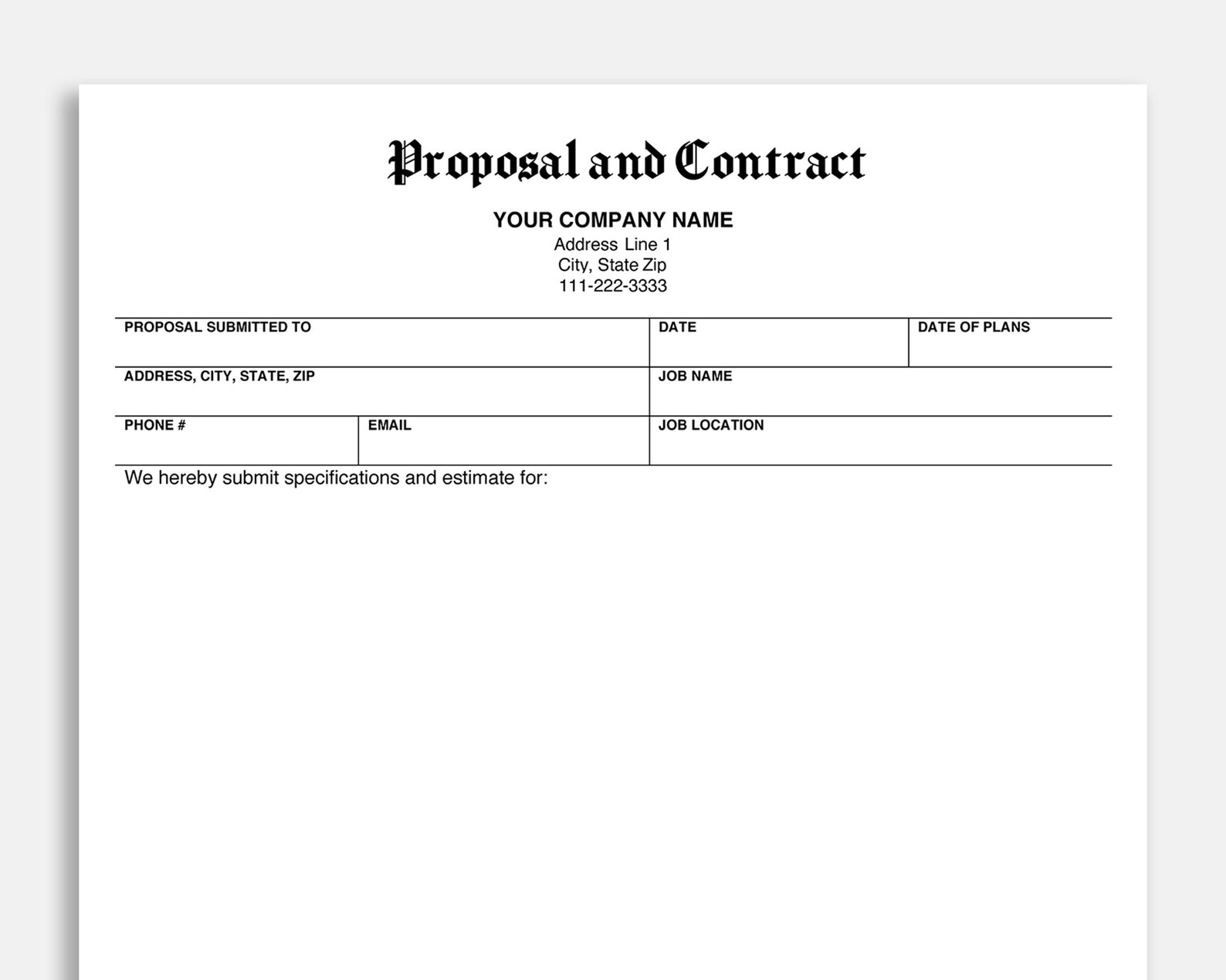 Contract Template. Pdf/google Docs/microsoft Word. Contract - Etsy