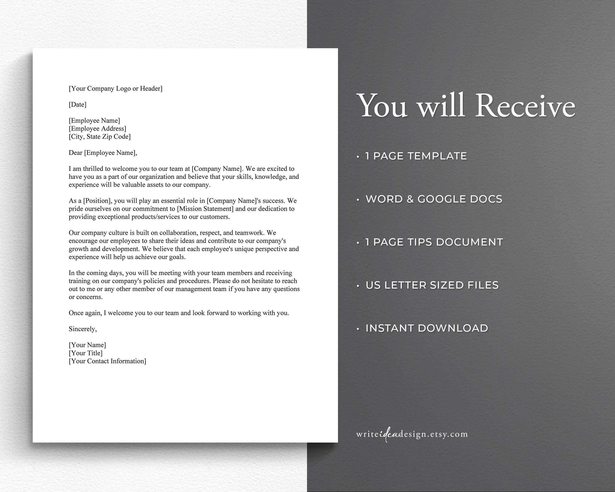 Professional New Employee Welcome Letter. Welcome Email Template ...