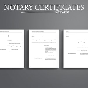 Printable Notary Certificates Set. Notary Public Certifications ...