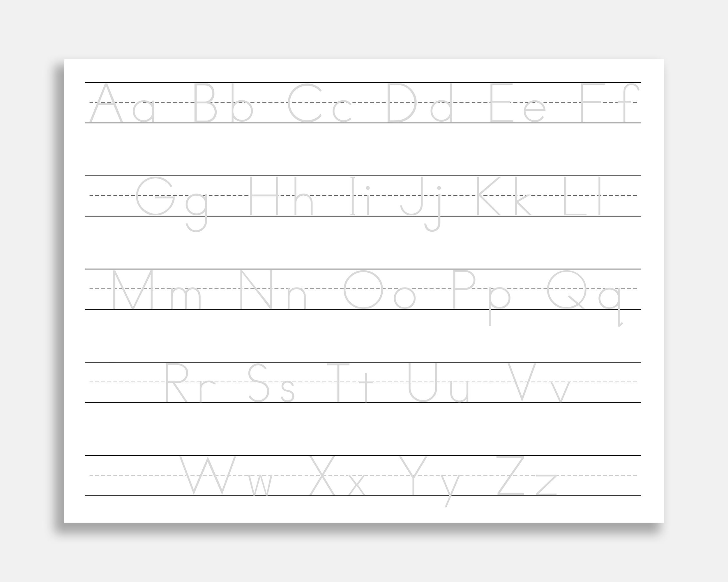 Alphabet Tracing Worksheet. Printable Trace the Alphabet. - Etsy