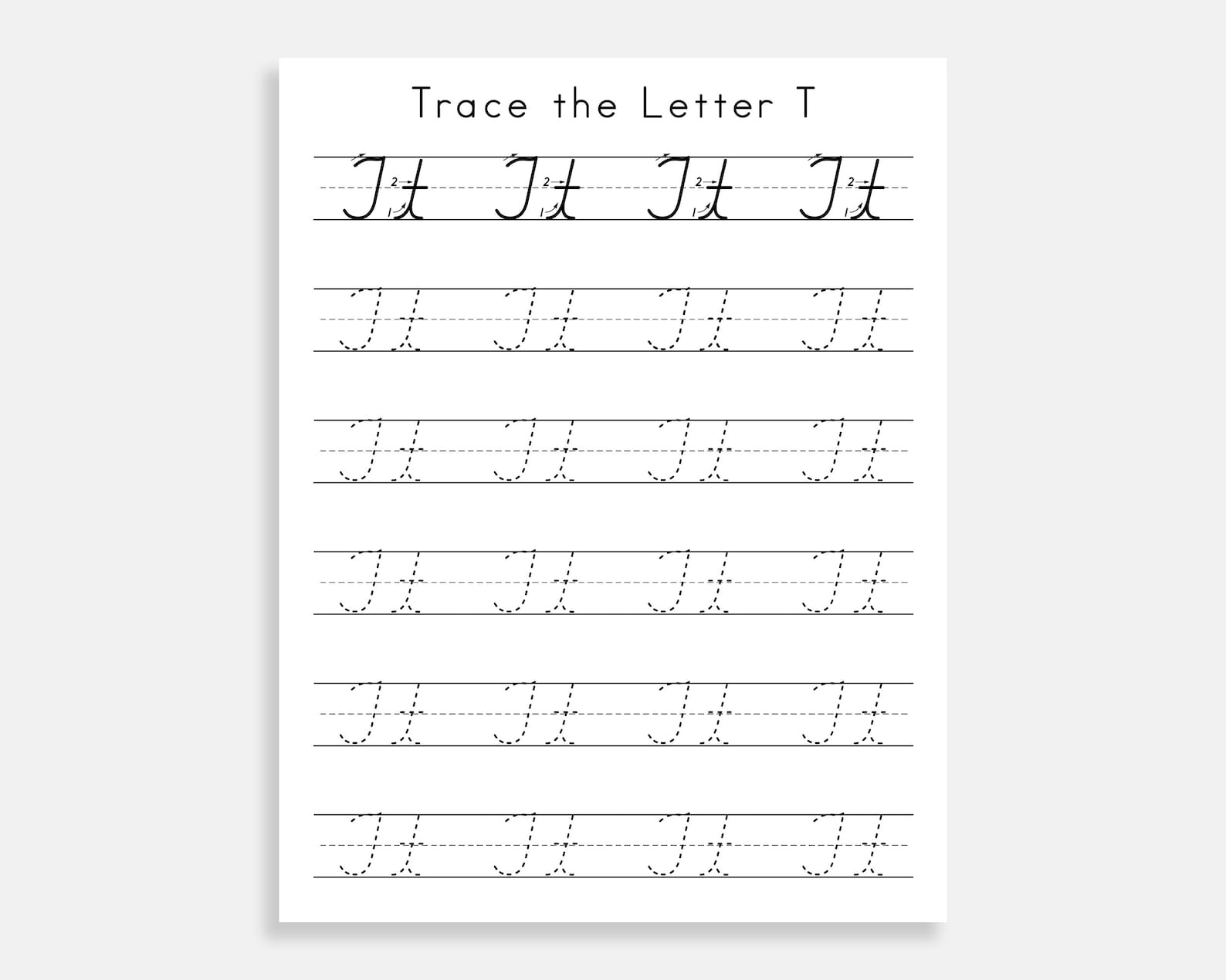 Cursive Letter Tracing. Cursive Handwriting Practice. Learn - Etsy