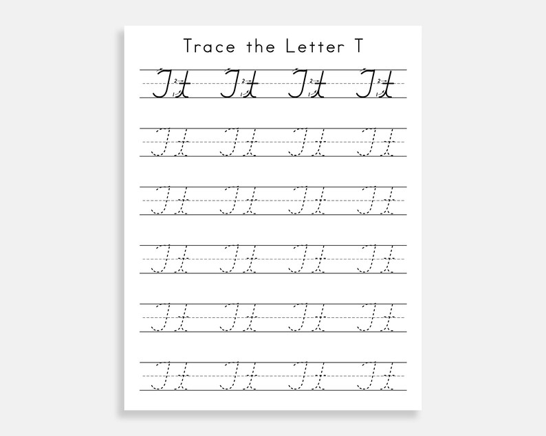 Cursive Letter Tracing. Cursive Handwriting Practice. Learn - Etsy