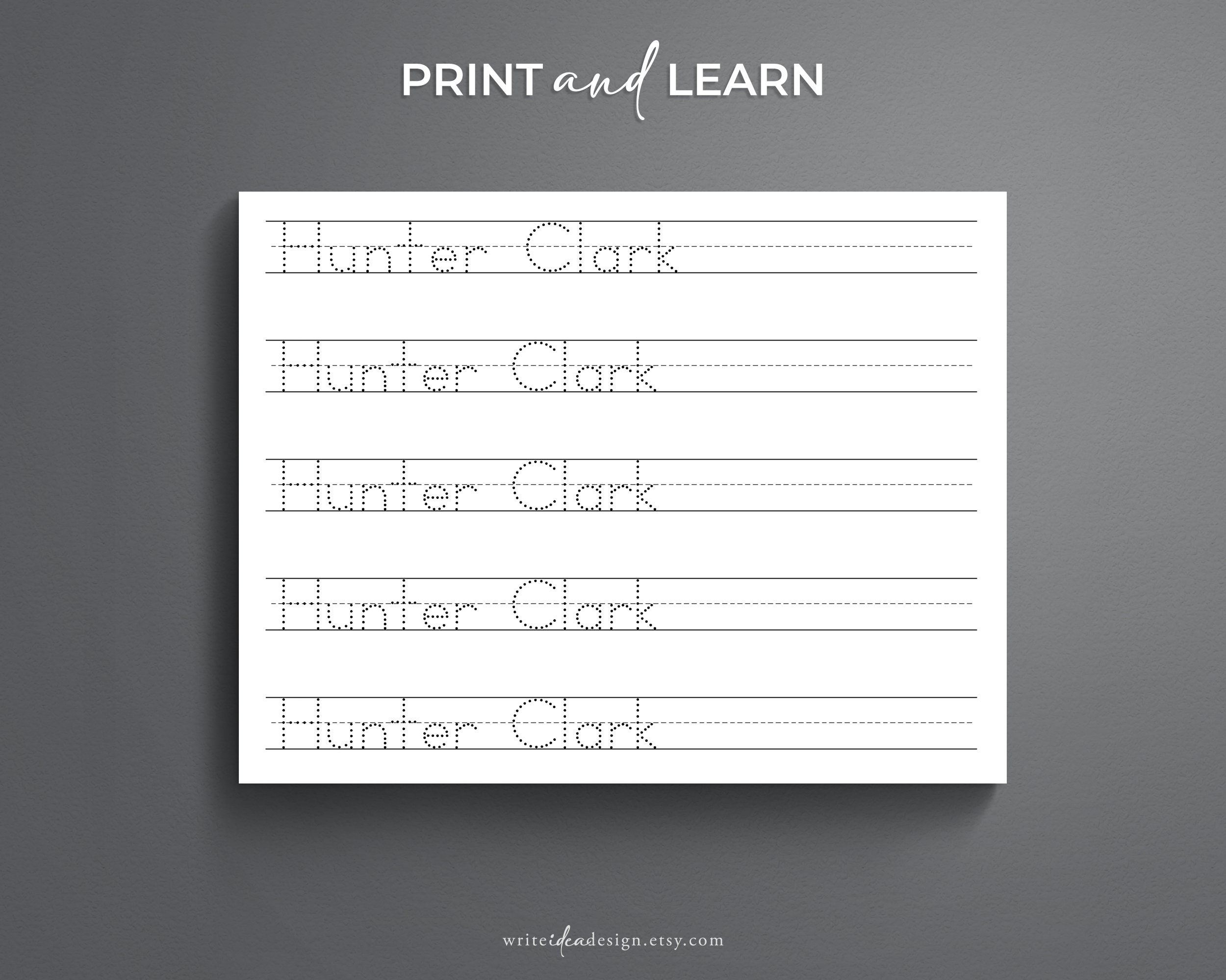 Personalized Dot Name Tracing Worksheet: Handwriting Practice (PDF) - Etsy