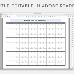 Bowling Score Sheet. Printable Bowling Score Pad. Bowling - Etsy