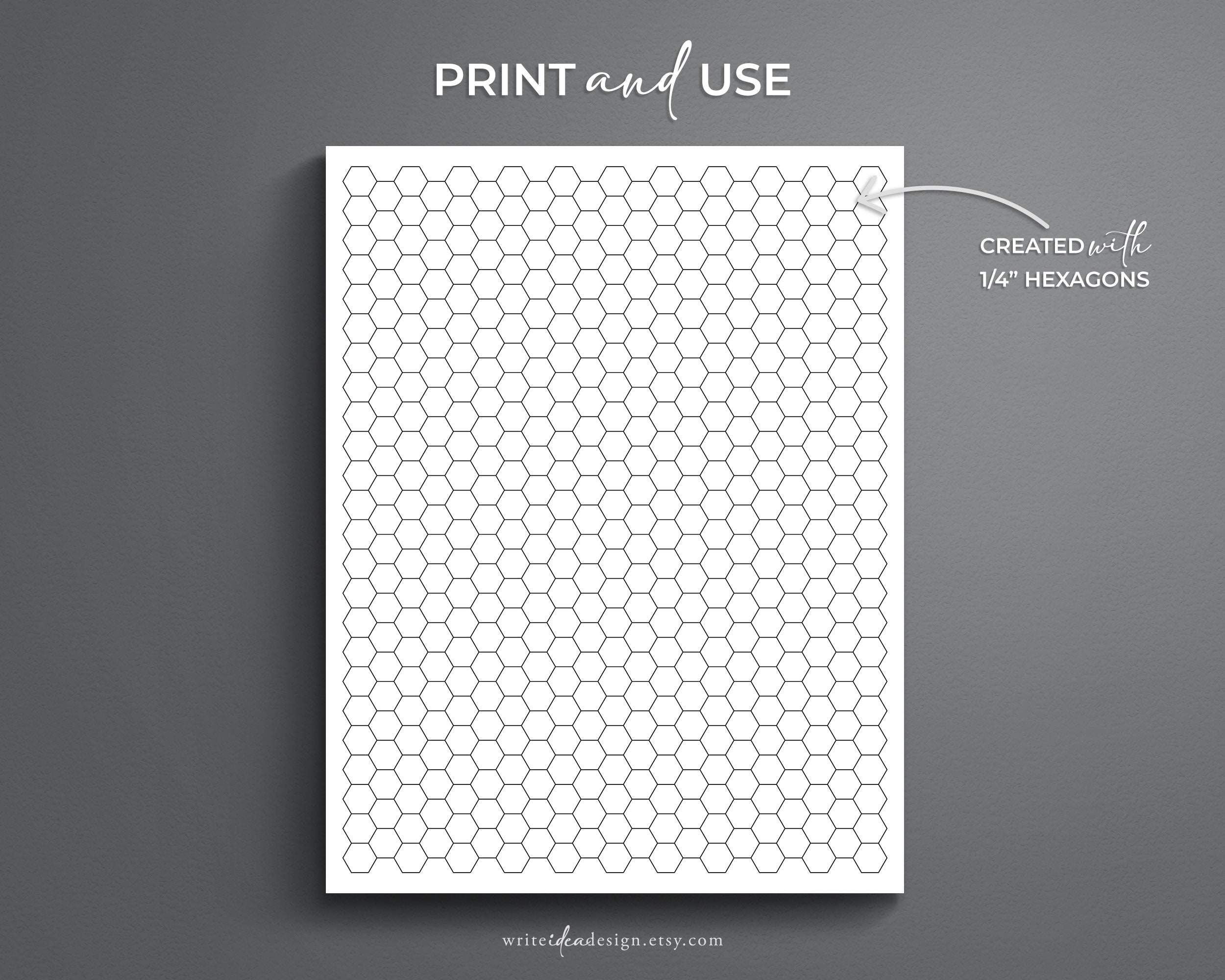 Printable Organic Chemistry Paper. Hexagon Paper. Hexagon Grid Paper ...