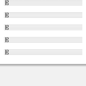 Printable Alto Clef Sheet Music for Letter/a4. Blank Music - Etsy