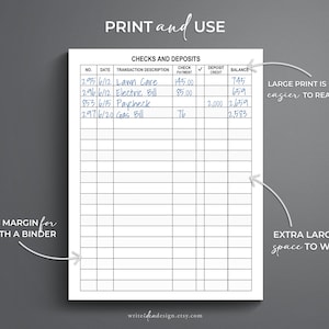 Printable Large Print Checkbook Register. Large Print Check Register ...