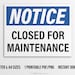 Printable Notice Closed for Maintenance Sign in US Letter and A4 Sizes ...