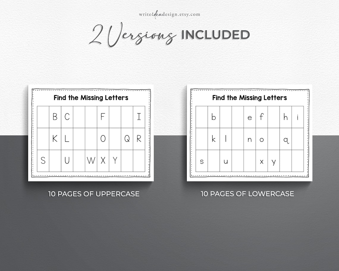 Learn the Alphabet Worksheet. Find the Missing Letter - Etsy