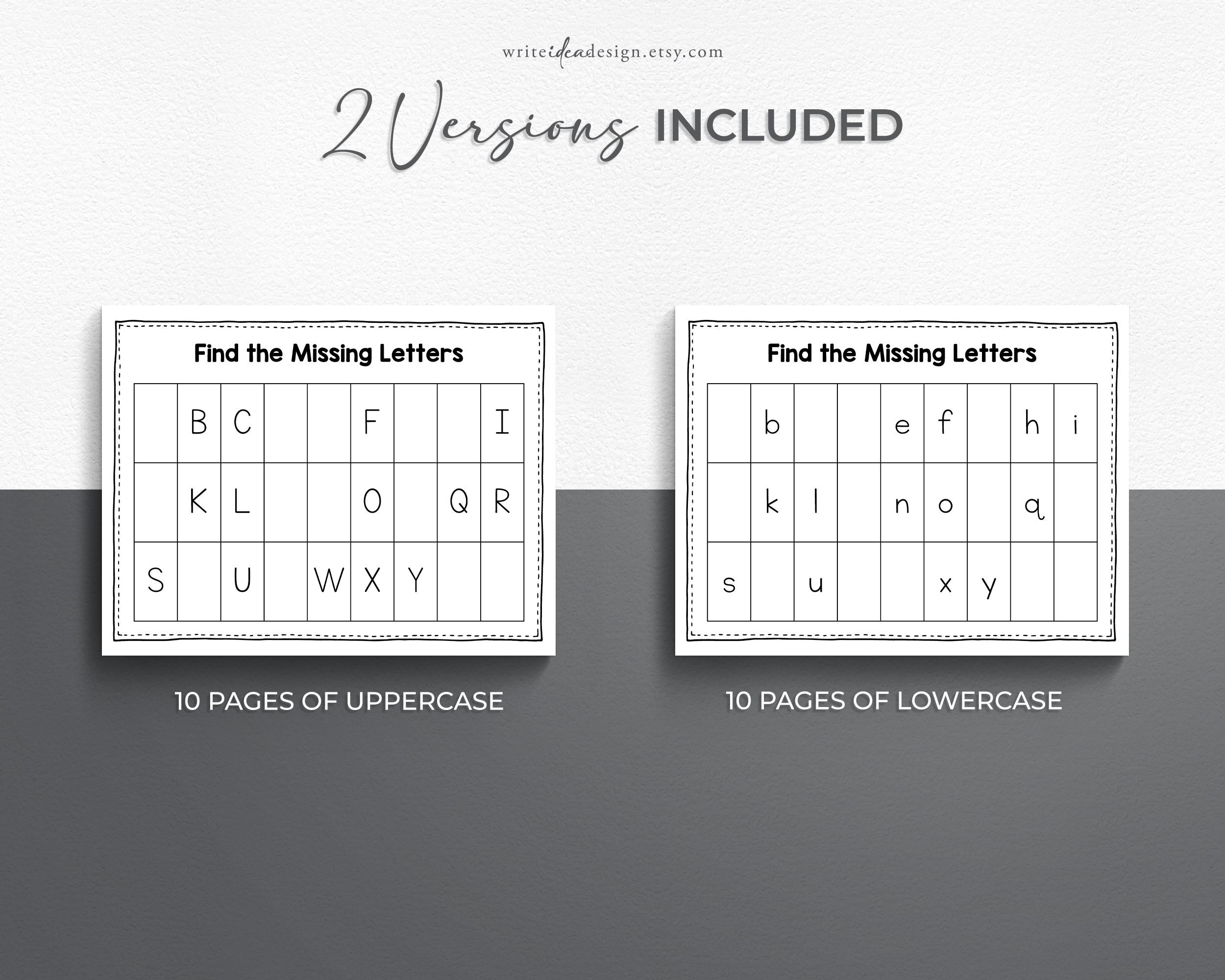 Learn the Alphabet Worksheet. Find the Missing Letter - Etsy