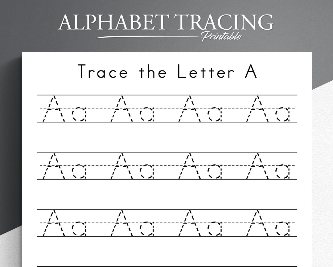 Alphabet Tracing. 26 Printable Trace the Alphabet. Handwriting Practice ...