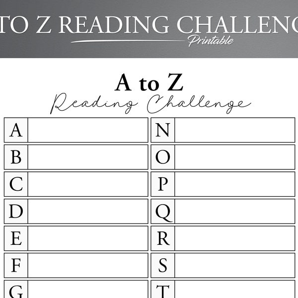 Printable Reading Challenge - Etsy