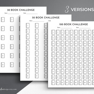 Book Challenge Sheets. 100/50/30. Reading Challenge. Reading Log ...