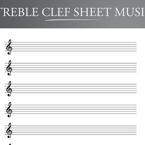 Printable Treble Clef Sheet Music for Letter/a4. Blank Music Treble ...