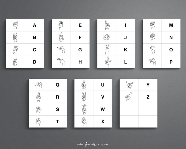 Printable Sign Language Flash Cards. ASL Flash Cards. Sign - Etsy