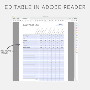 Daily Food Log. Food Tracker. Food Journal. Food Diary. Food Log. Meal ...