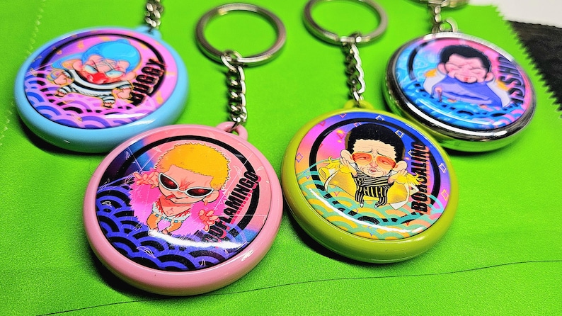 Double-sided Button Keychain - Etsy