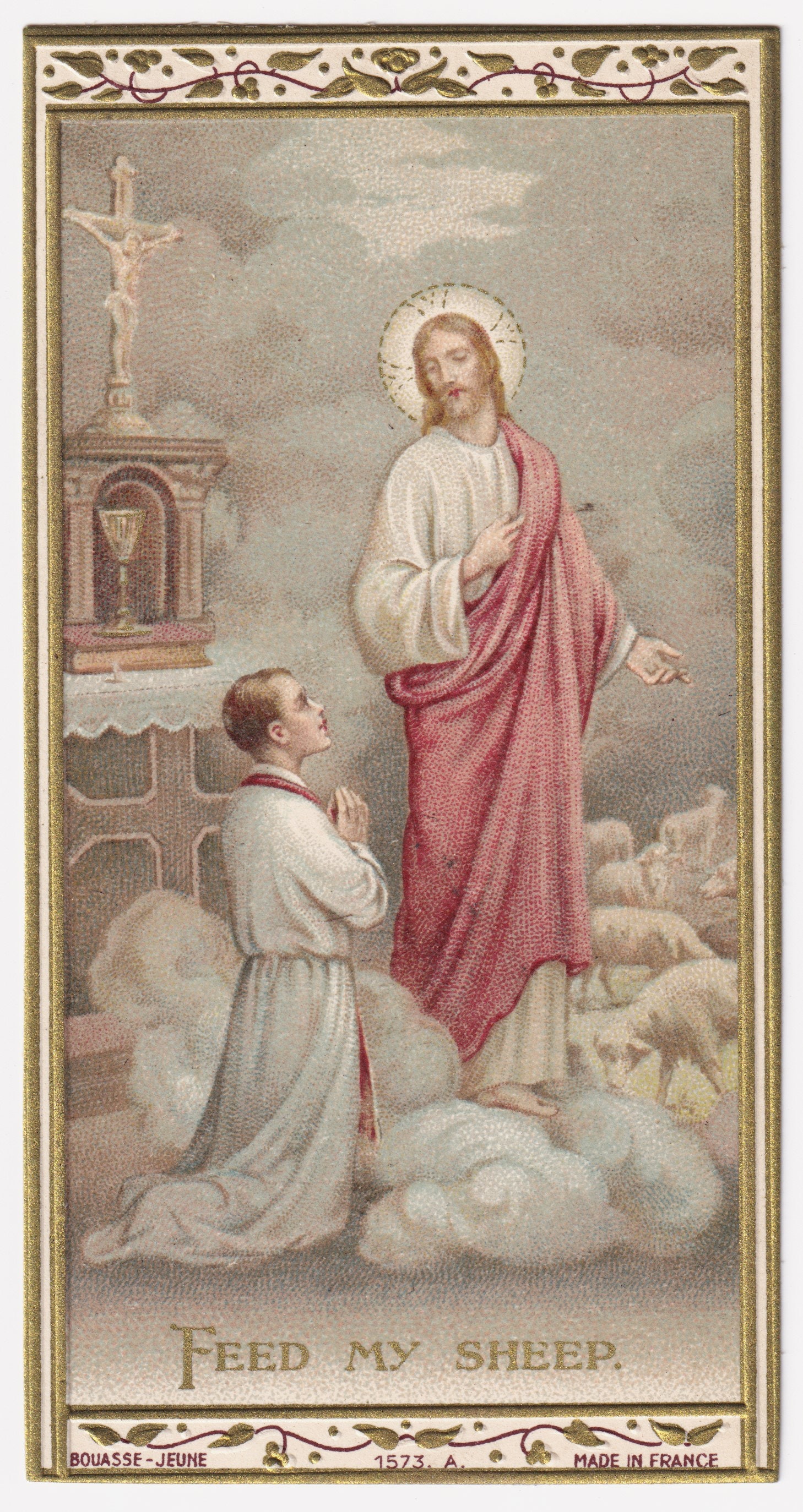 Memorabilia Collectibles Prayer Christ Sacred Bouasse Chromolithography ...