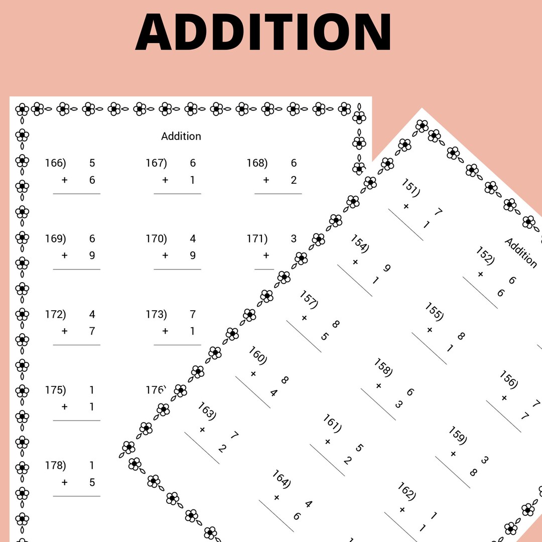 20 Pages of Addition Worksheets. | Numbers 1-9 | A Total of 300 ...