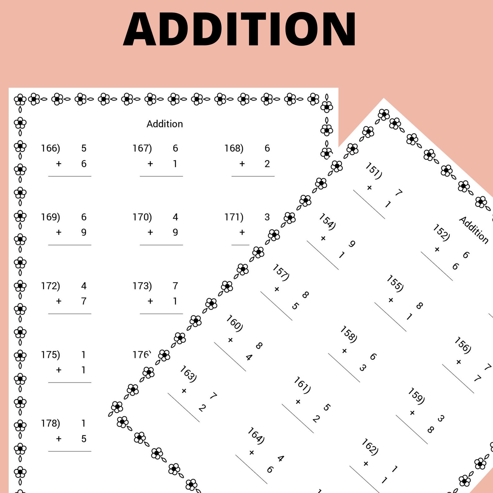 20 Pages of Addition Worksheets. | Numbers 1-9 | A Total of 300 ...