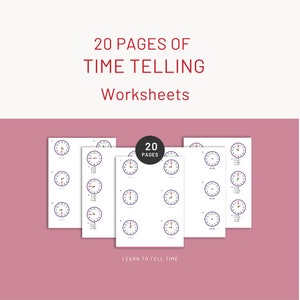 20 Downable Pages of Learning to Tell Time Worksheets. | 6 Clocks per ...
