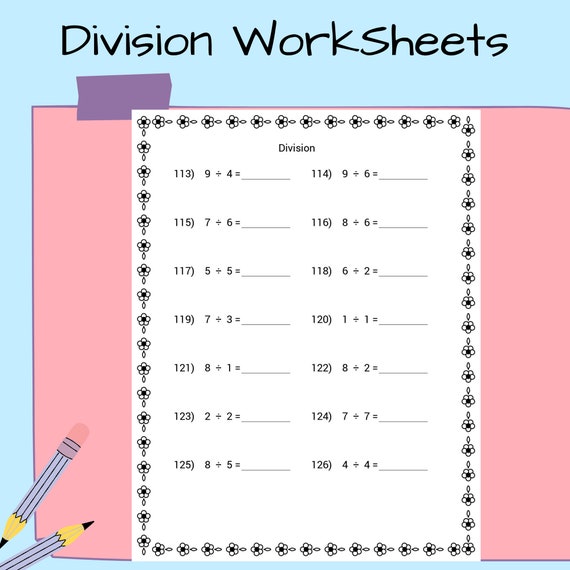 Division Worksheets For Grade 4