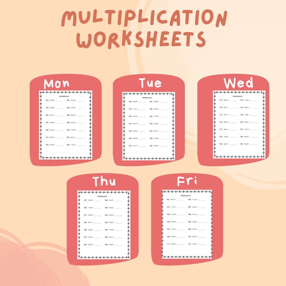 20 Pages of Multiplication Worksheets. Numbers 1-9 A Total - Etsy