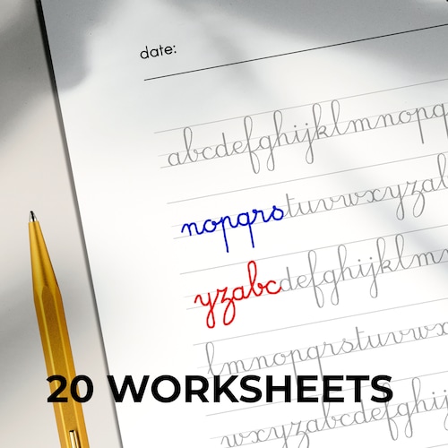 Printable American Cursive Handwriting Worksheets Practice - Etsy