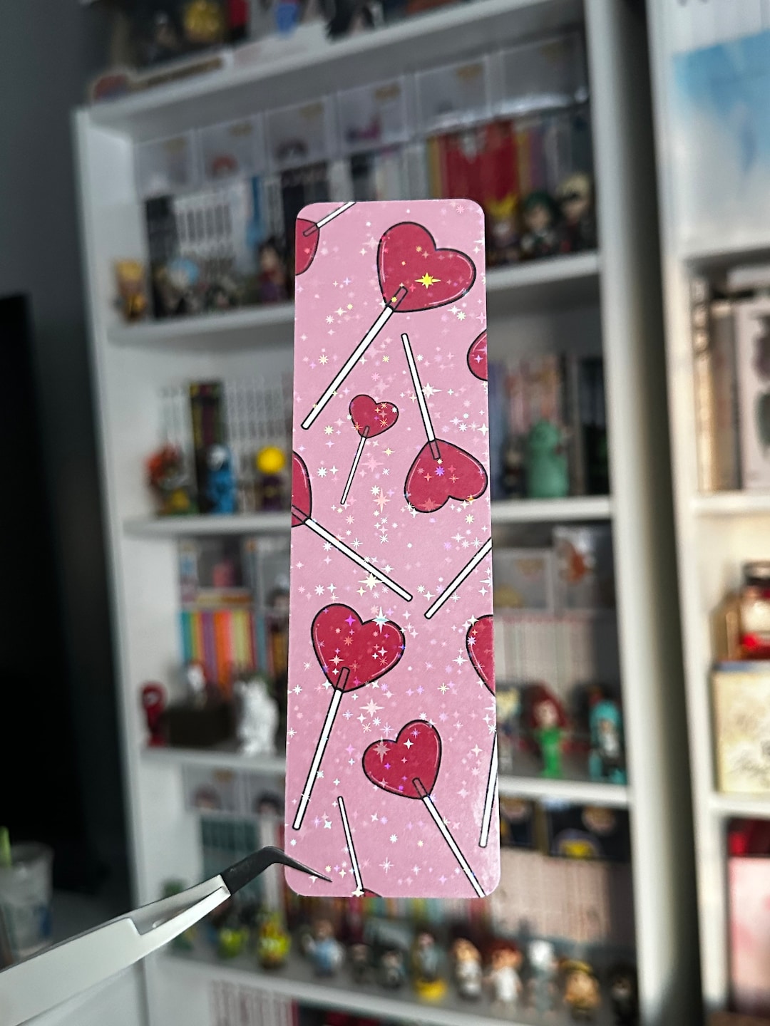 Heart Lollipop Bookmark Sparkly 2x7, Valentines Day Bookmark, - Etsy
