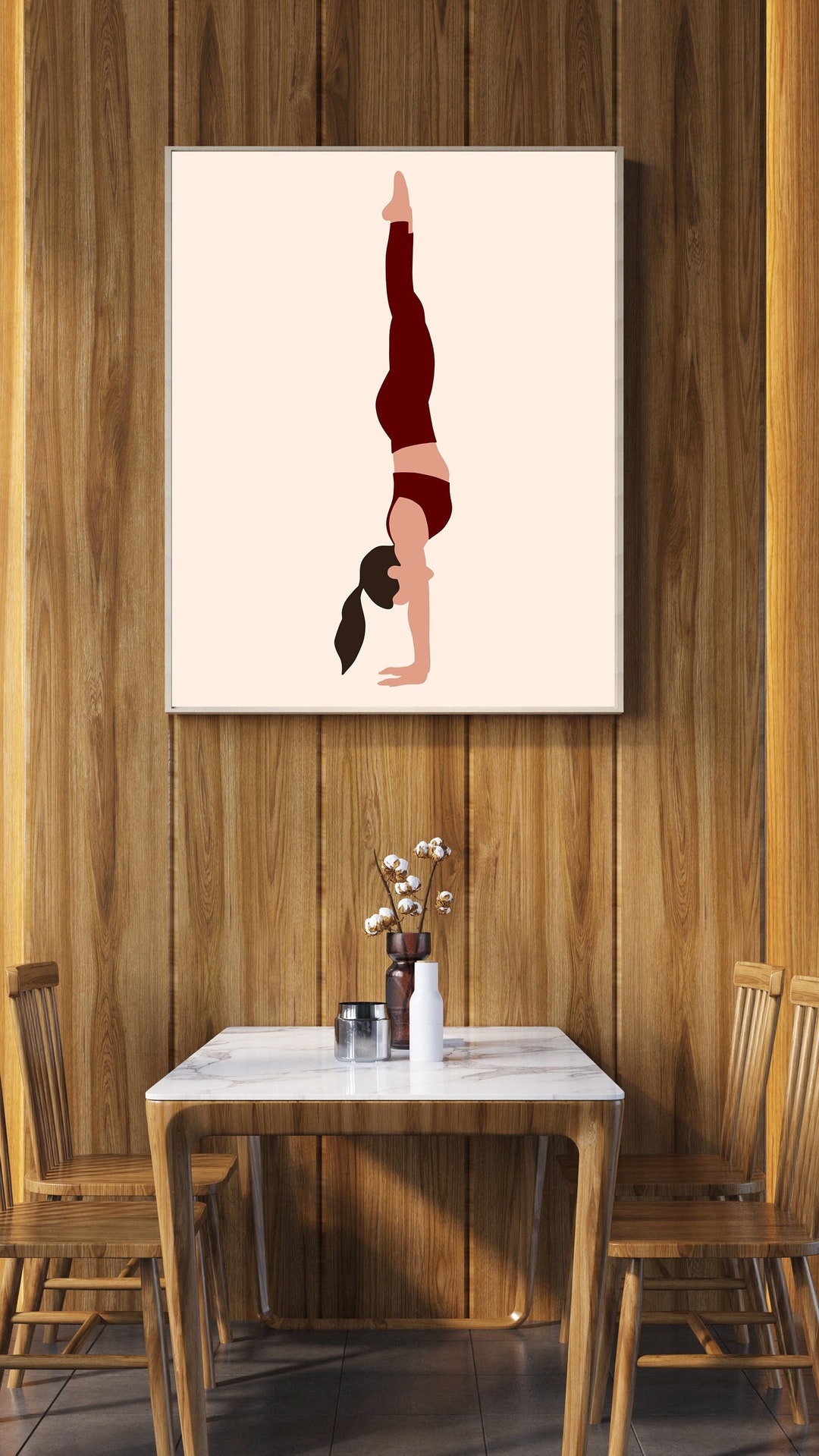 Handstand Pose | Balance | Woman | Abstract | Minimalist | Yoga Poster ...